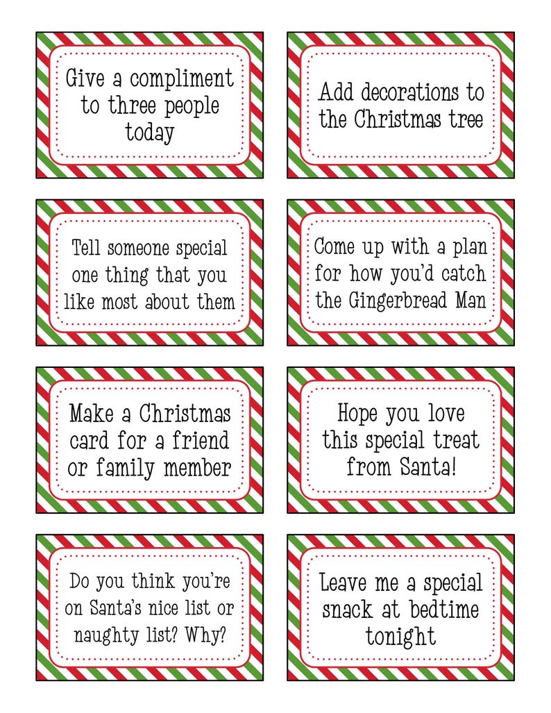 Christmas Elf Notes: 24 Fun Activity Cards From Your Elf (digital ...