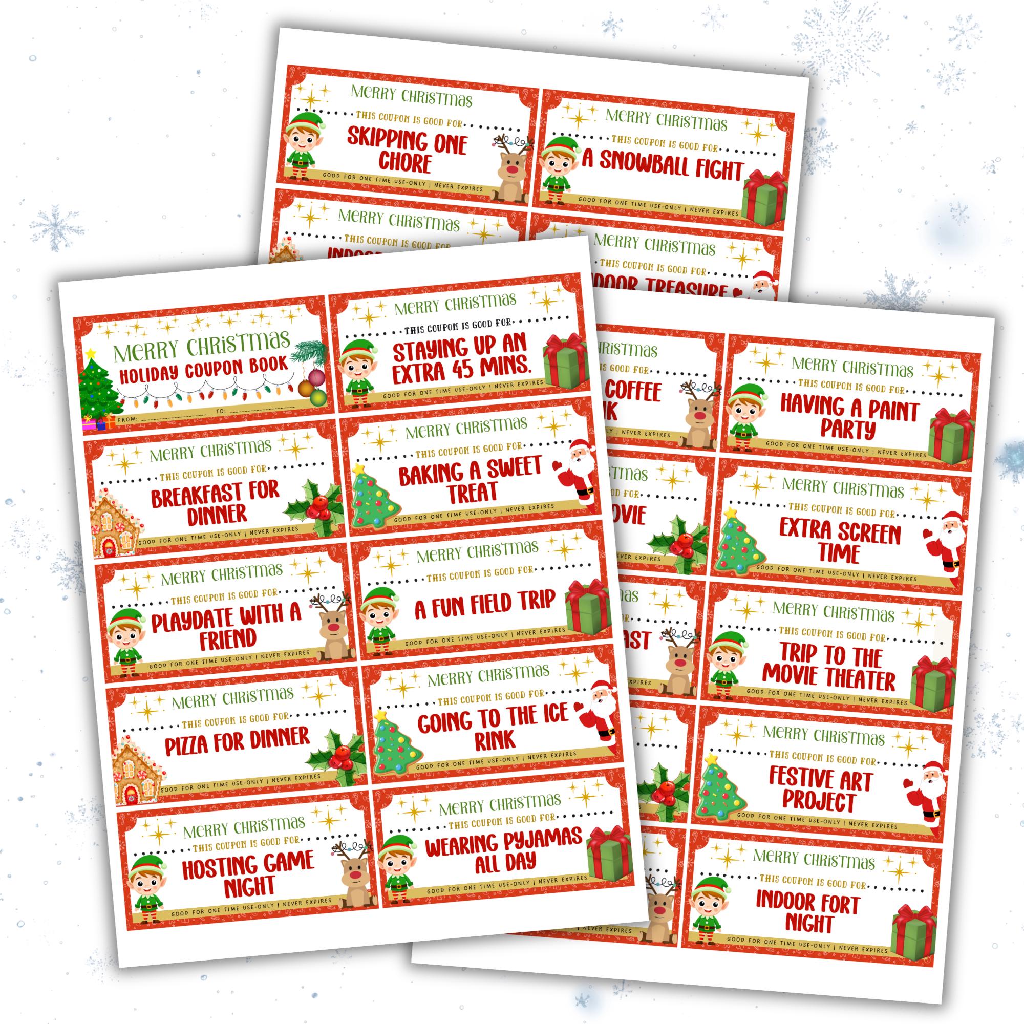 Christmas Coupons for Kids Printable | Holiday Reward Tickets ...