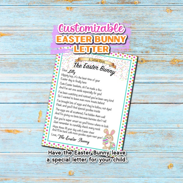 Easter Bunny Letter - Etsy