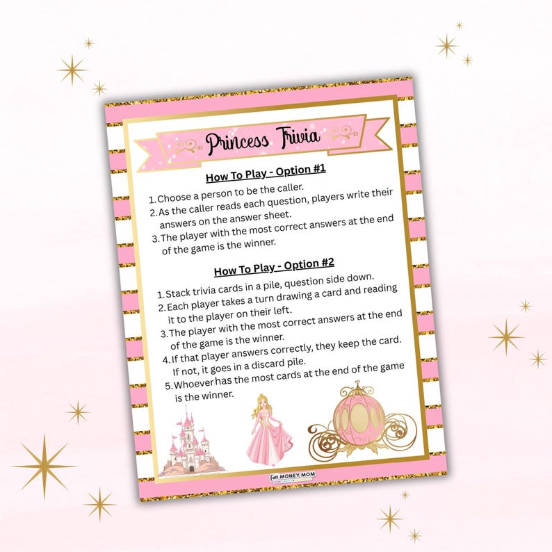 Princess Trivia Game - Printable Party Activity for Kids, Girls ...