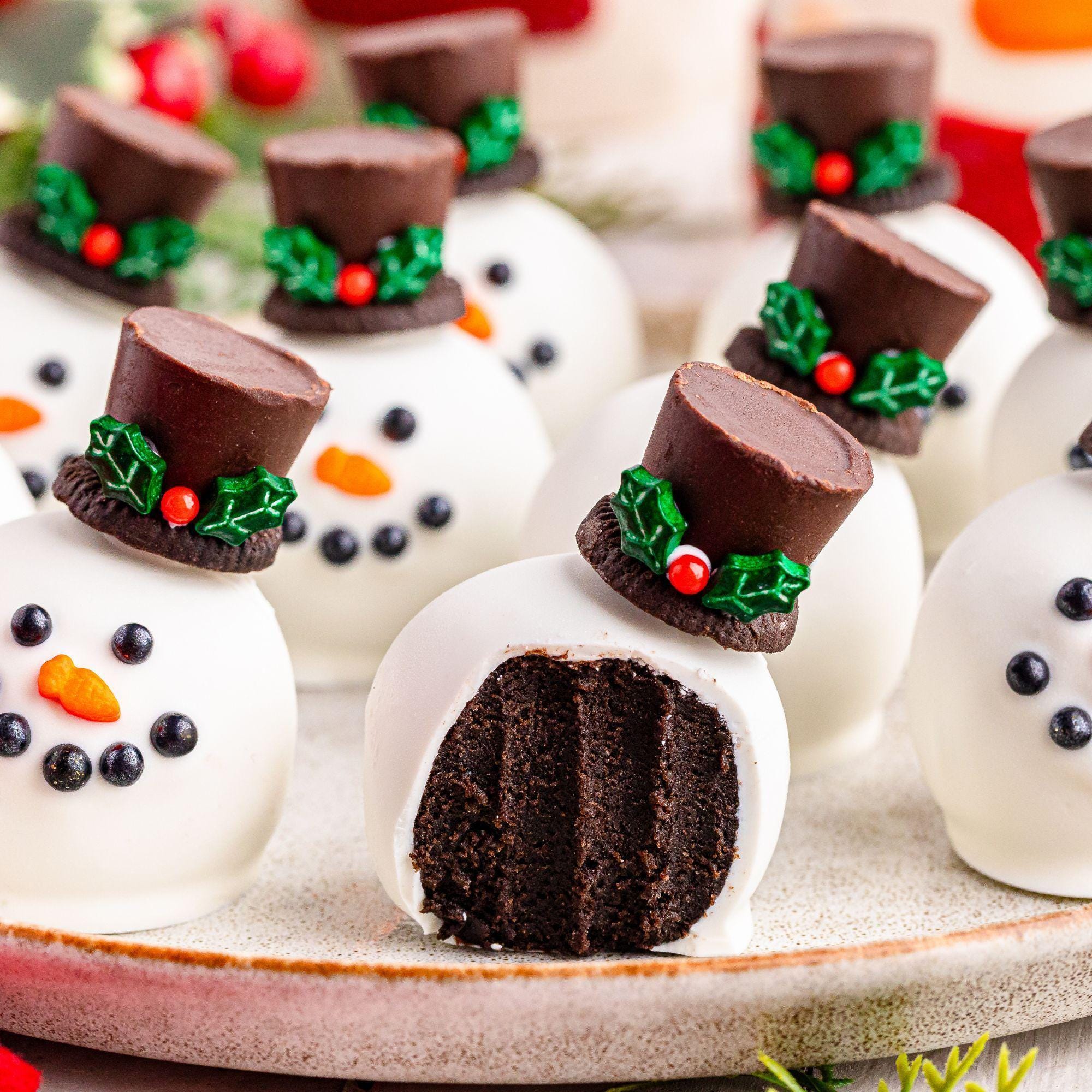 Snowman Oreo Balls Treats: White Chocolate Cookie Dessert Bites - Etsy
