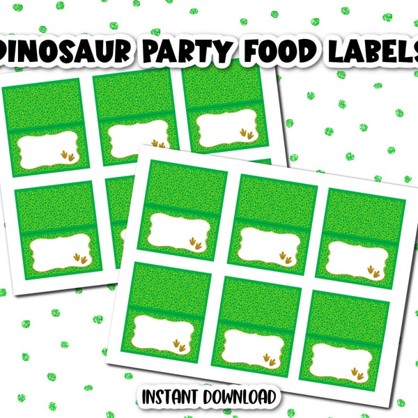 Dinosaur Party Food Labels - Etsy