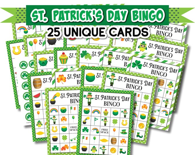 St Patricks Day Bingo Cards, Saint Patricks Day, Bingo Game, Saint ...