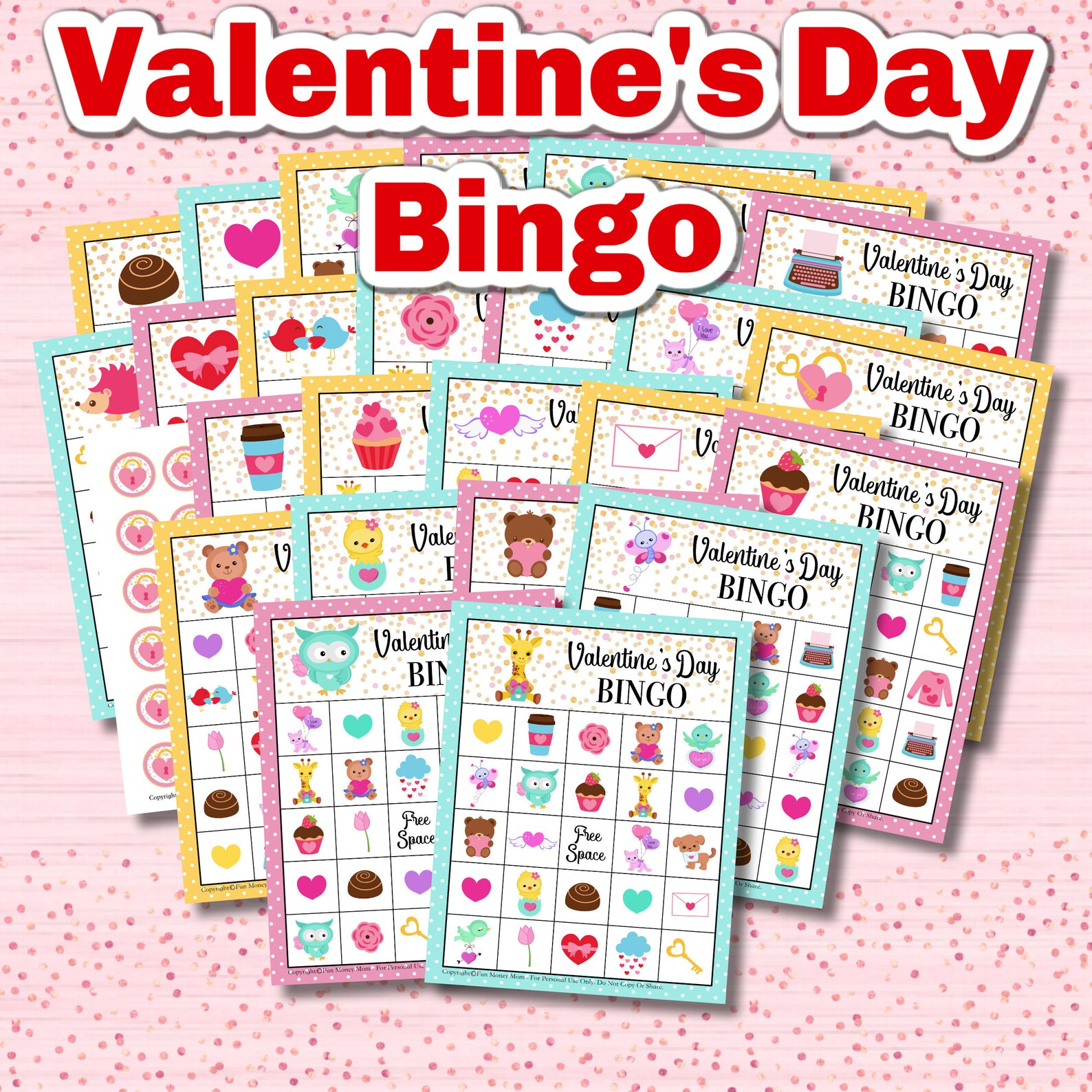 Valentine's Day Bingo (class Set), Printable Bingo Game, Valentine's ...