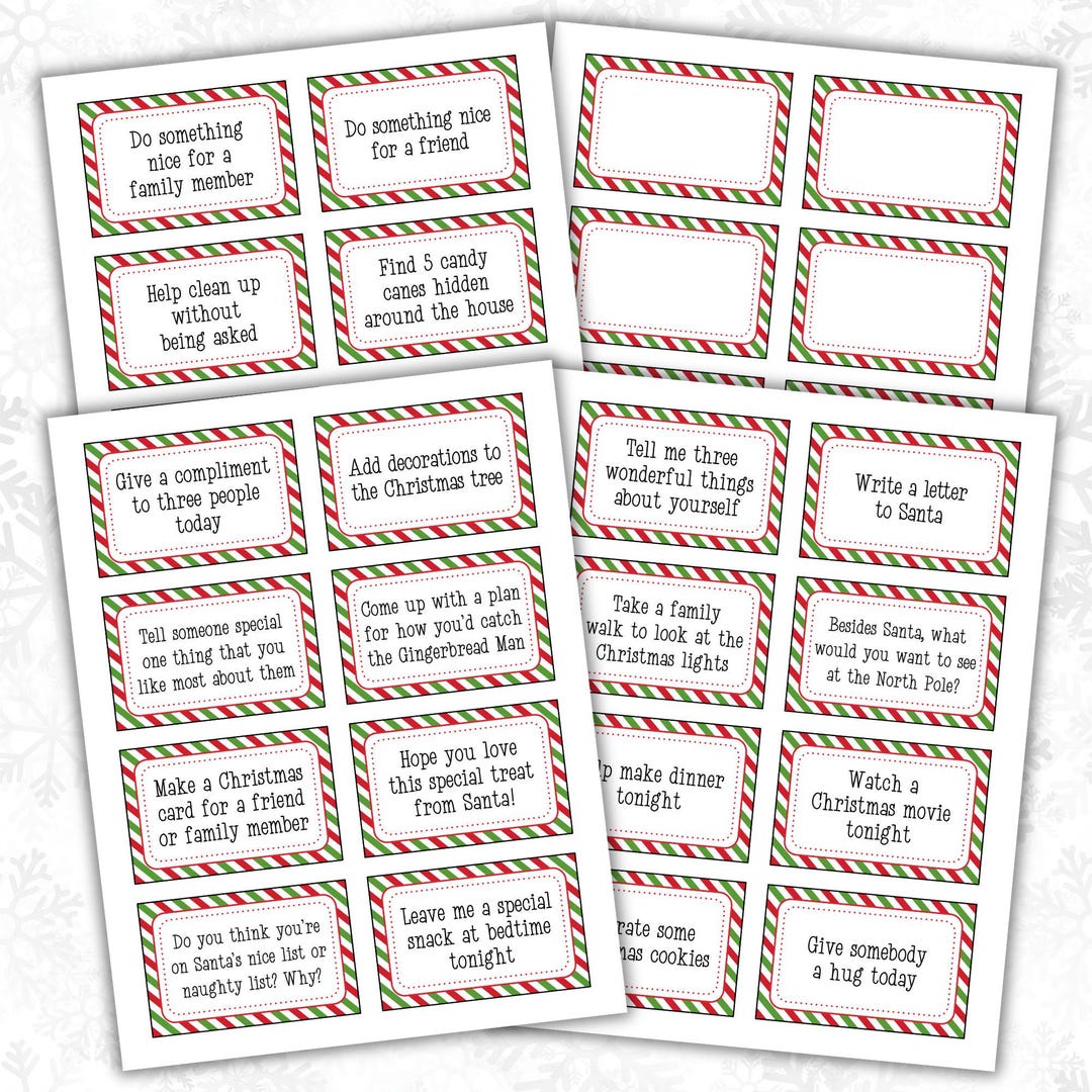 Christmas Elf Notes: 24 Fun Activity Cards From Your Elf (digital ...