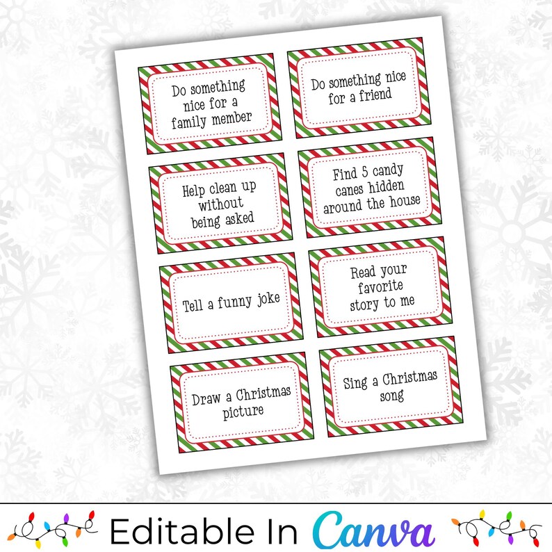 Editable Christmas Elf Notes: Printable Activity Cards (digital ...