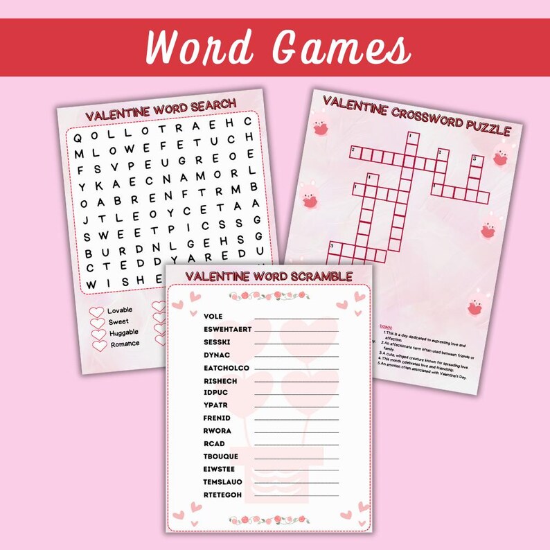 Valentine's Day Activity Pages for Kids: Coloring, Games (digital ...