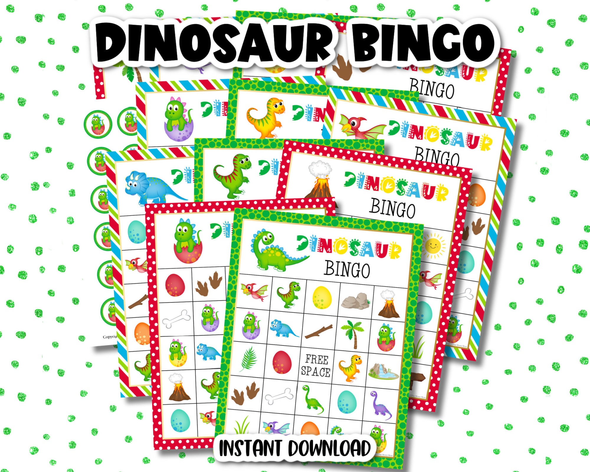 Dinosaur Bingo Game, Dinosaur Game, Dinosaur Party Games, Kids Bingo - Etsy