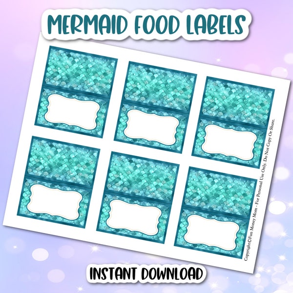 Mermaid Food Labels - Etsy