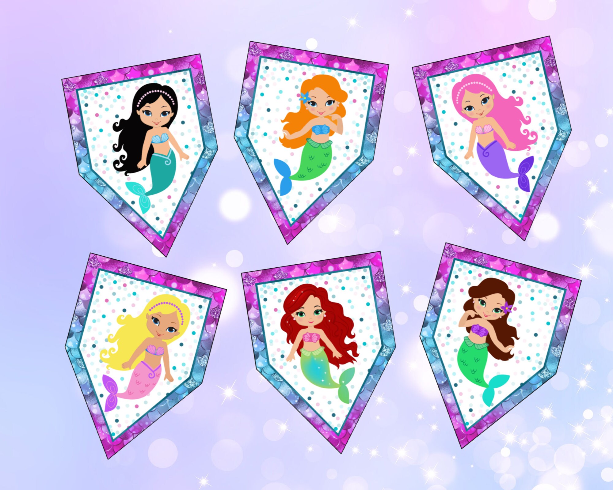 Printable Mermaid Banner, Mermaid Birthday Banner, Mermaid Banner ...