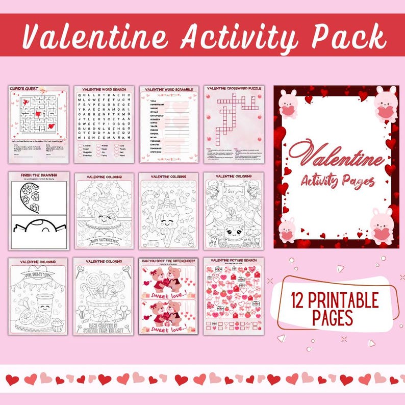 Valentine's Day Printables for Kids |valentine's Day Activity Pages ...