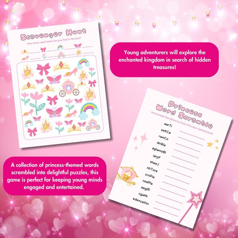 Princess Birthday Party Game Printables, Printable Princess Party Games ...