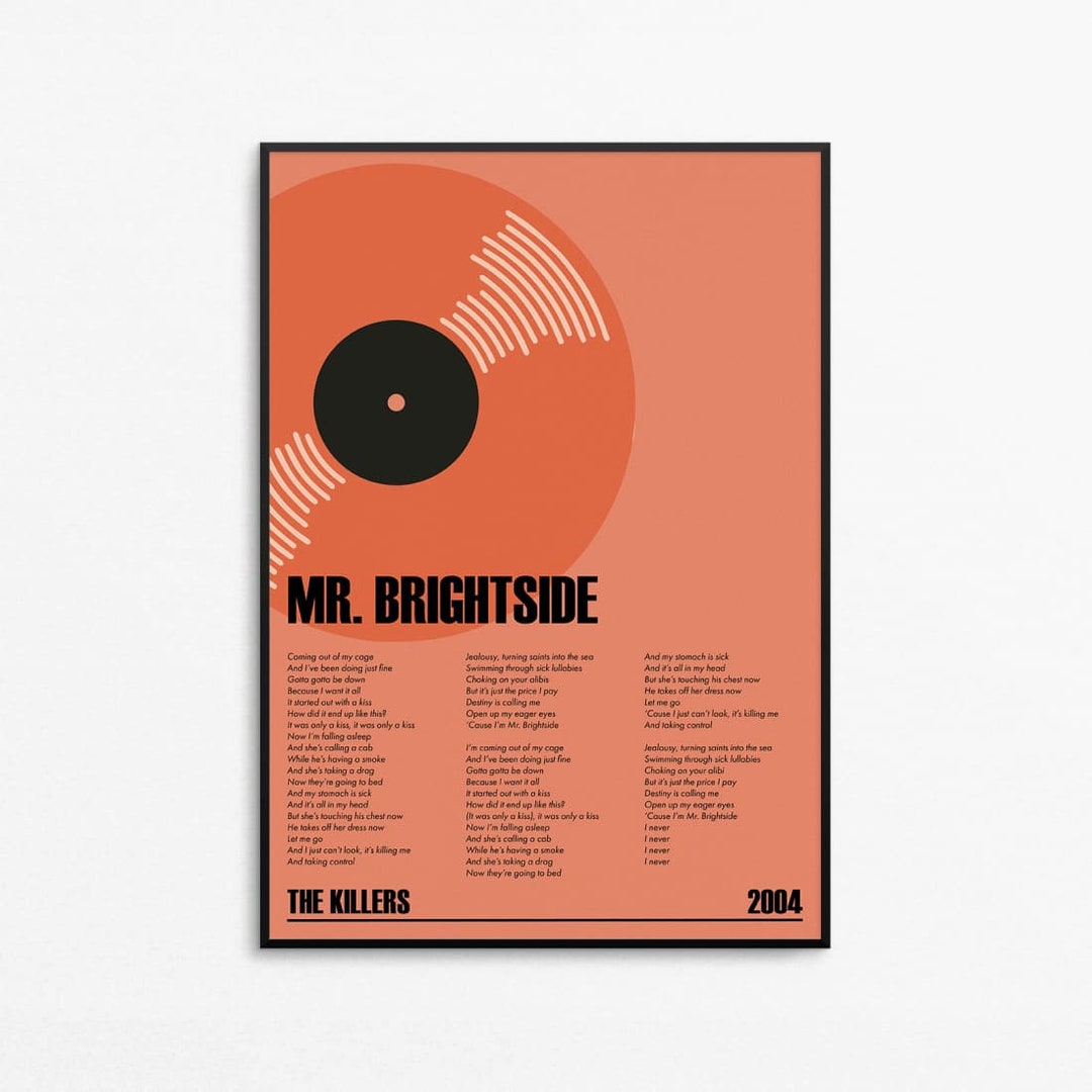 Custom Song Lyrics Retro Wall Art Print - Etsy