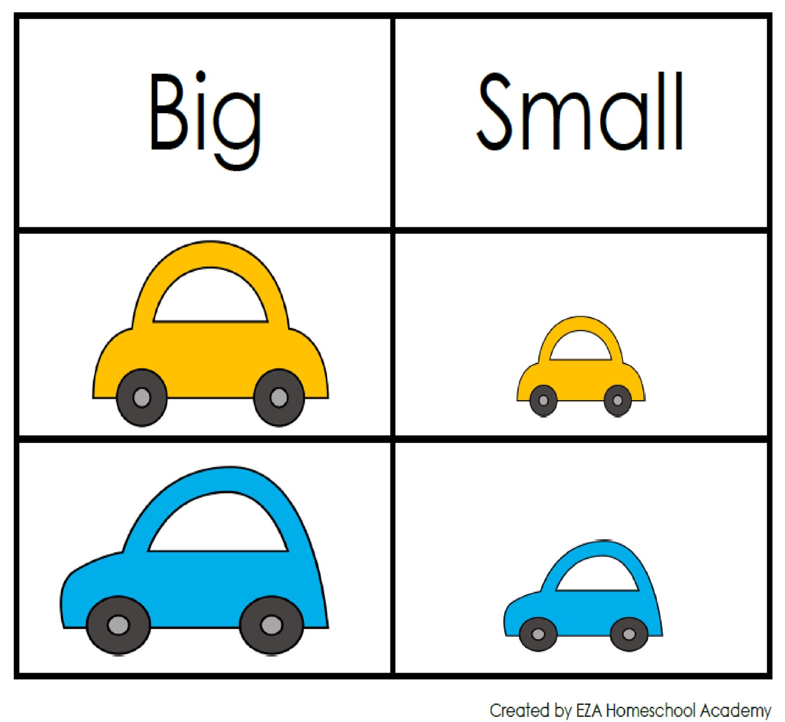 Instant Download Printable Big and Small Sorting Cards | Etsy