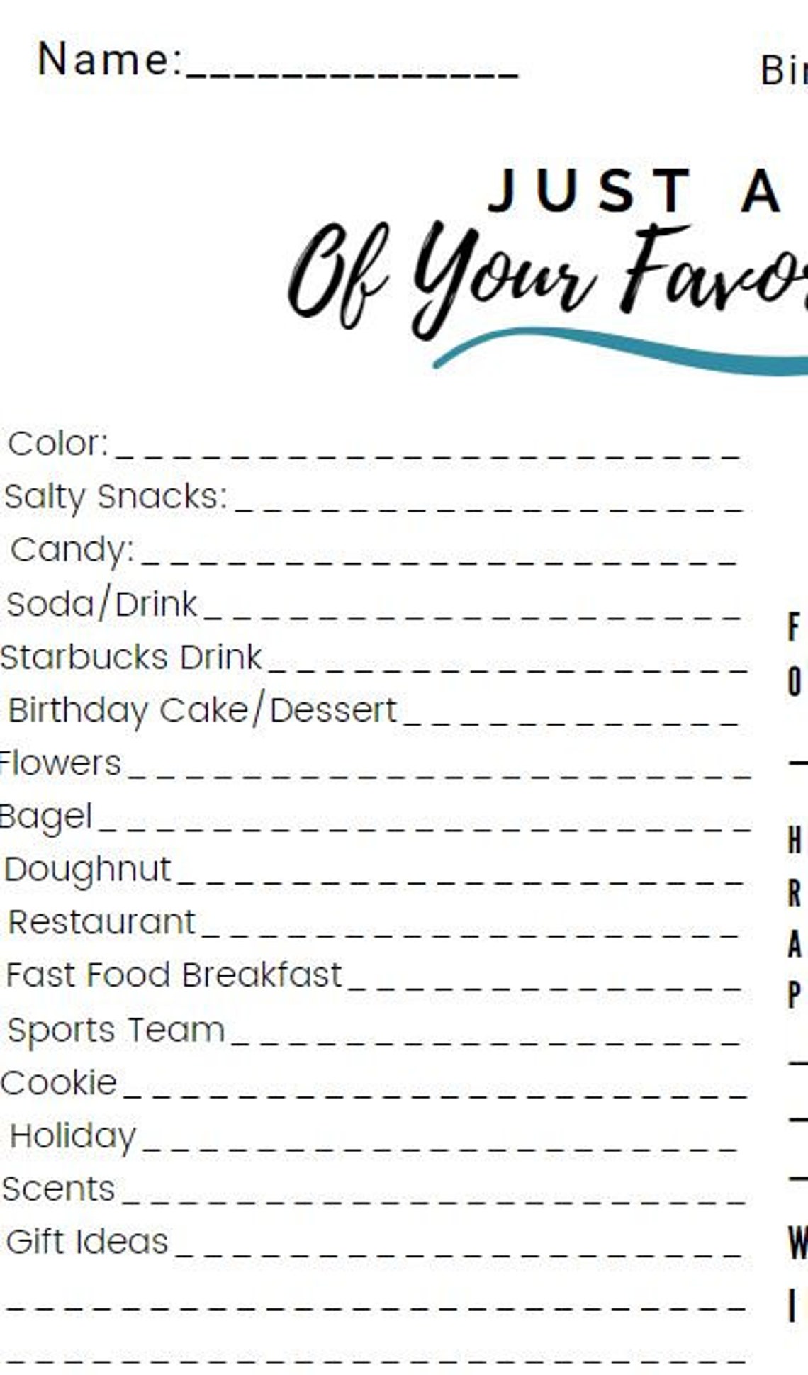 Employee Favorites List Get to Know Employee Employee - Etsy Employee Favorites List Get to Know Employee Employee - Etsy