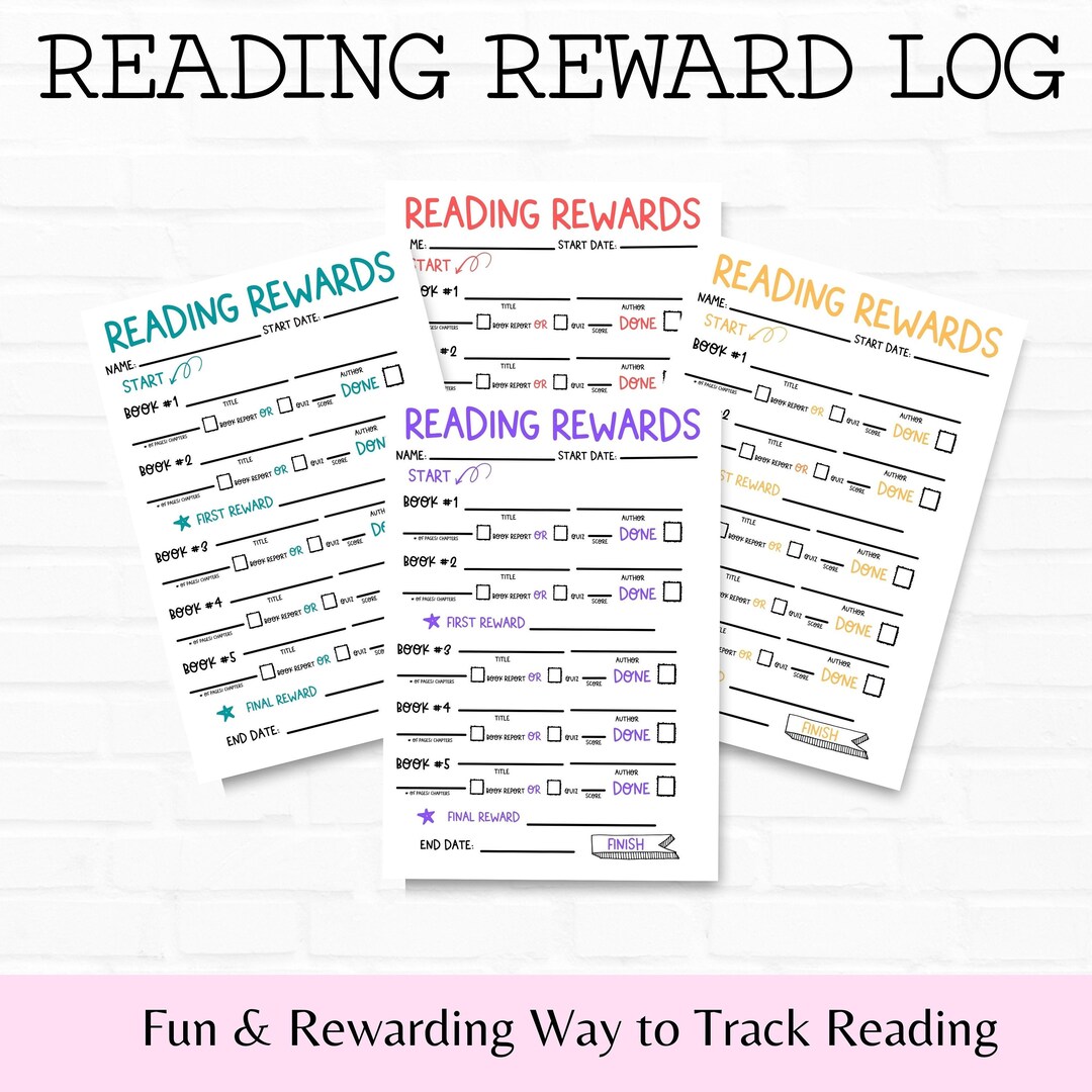Printable Reading Log Reading Rewards PDF Homeschool Reading Kid ...