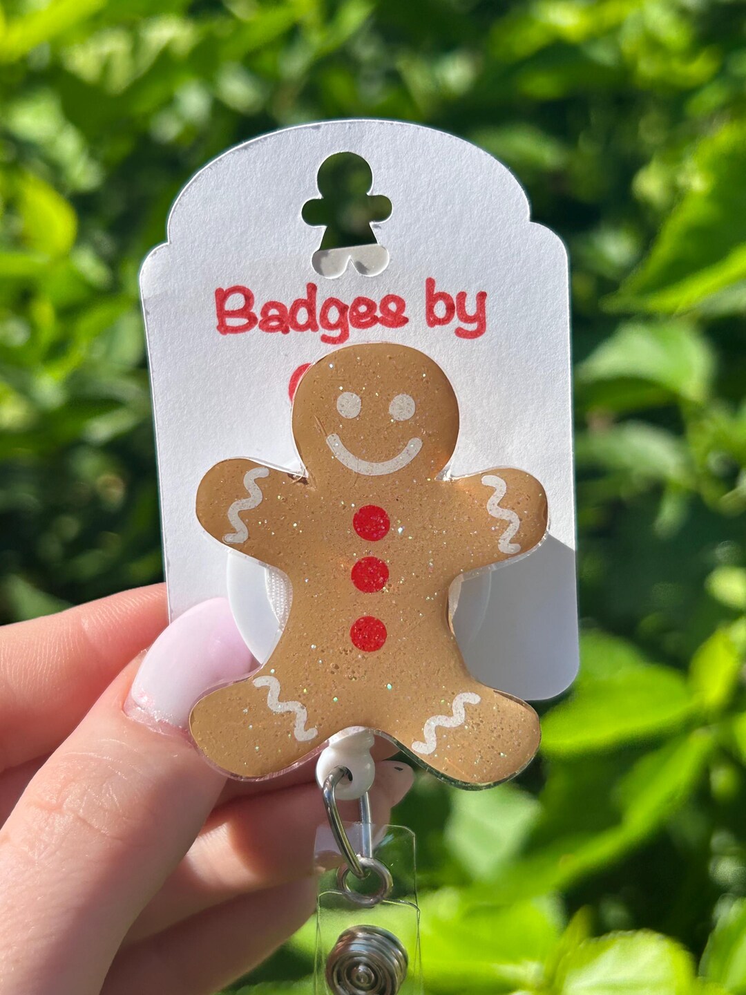 Gingerbread Man Badge Reel - Etsy