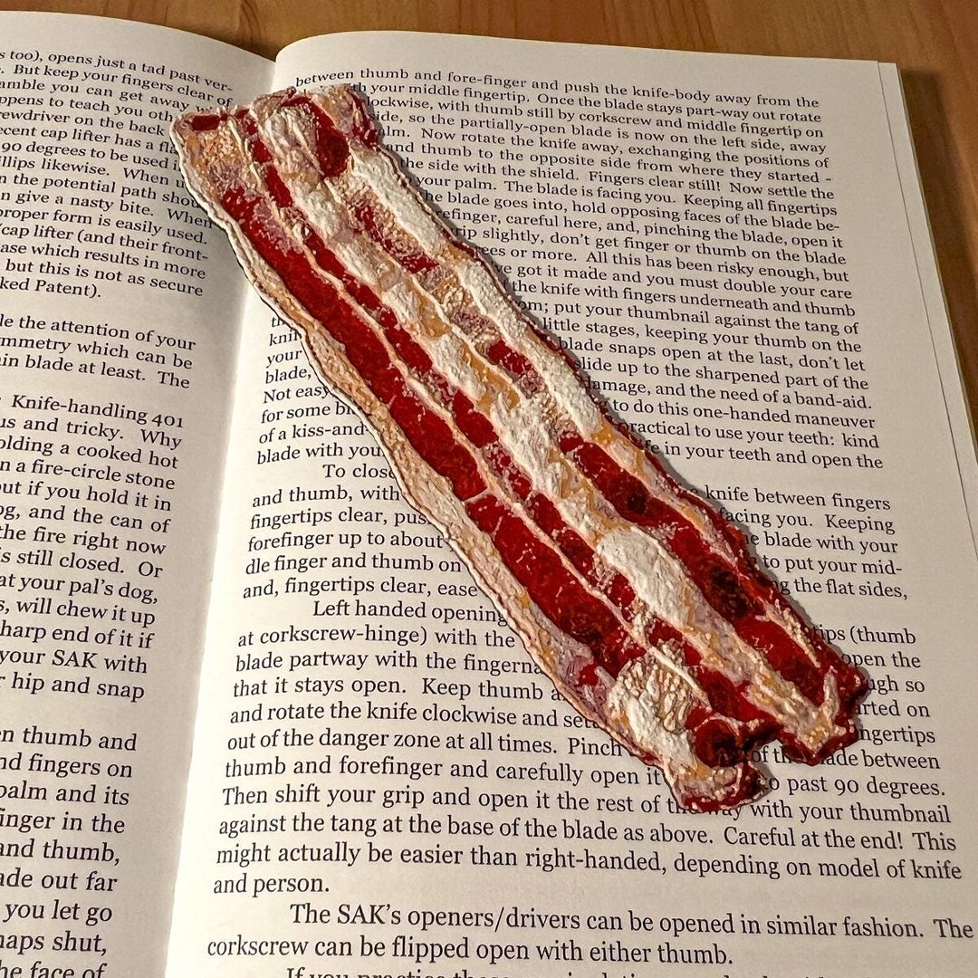 Bacon Bookmark - Unique Gift | Fun Gift | Bookworm | Gift for Readers ...
