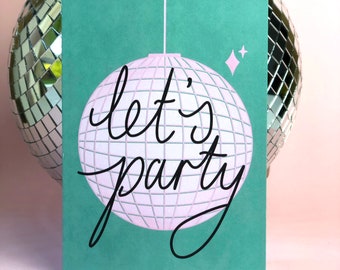 Retro Groovy Disco Ball Card - Etsy