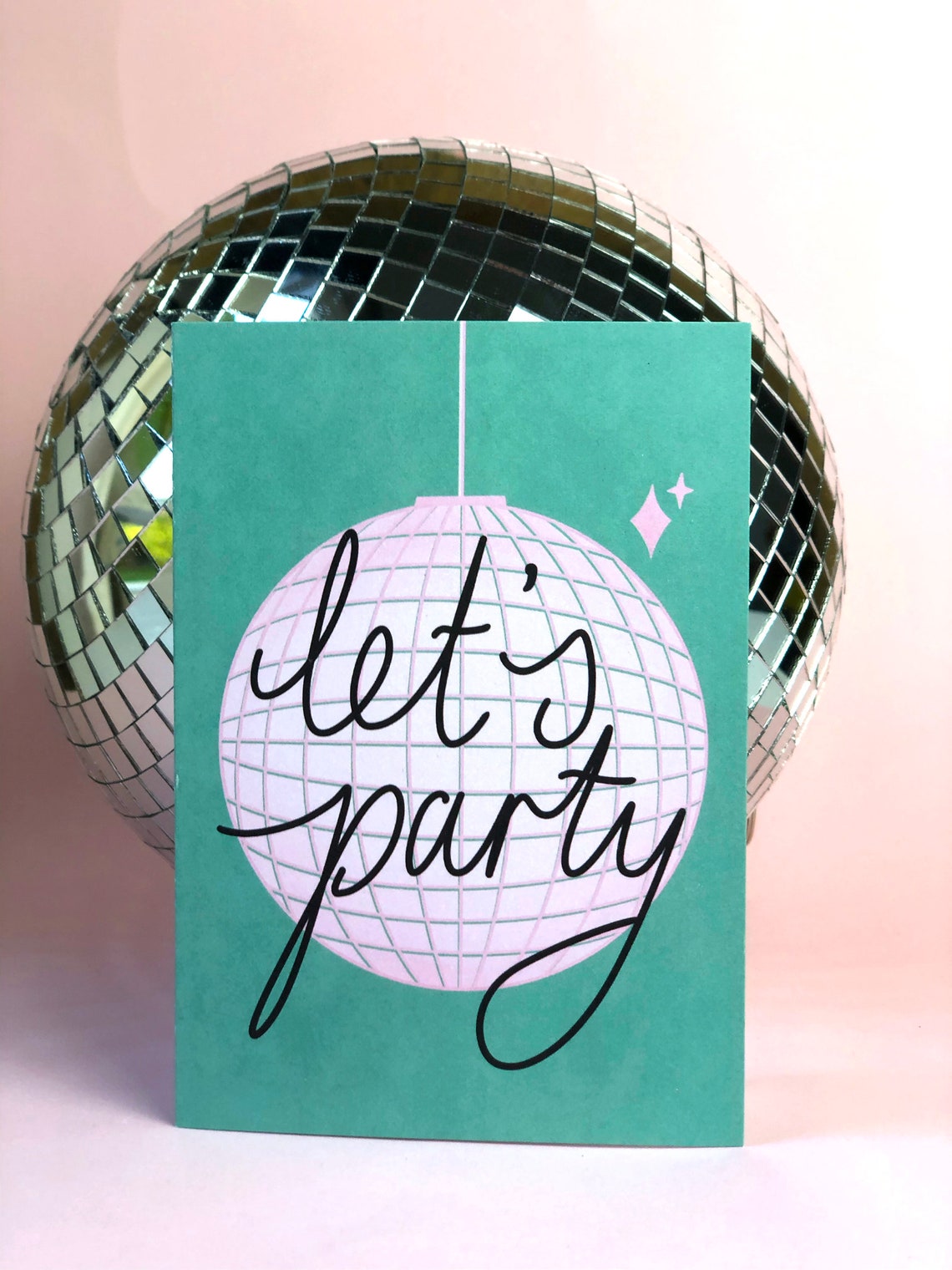 Let's Party Disco Ball Greeting Card Birthday - Etsy