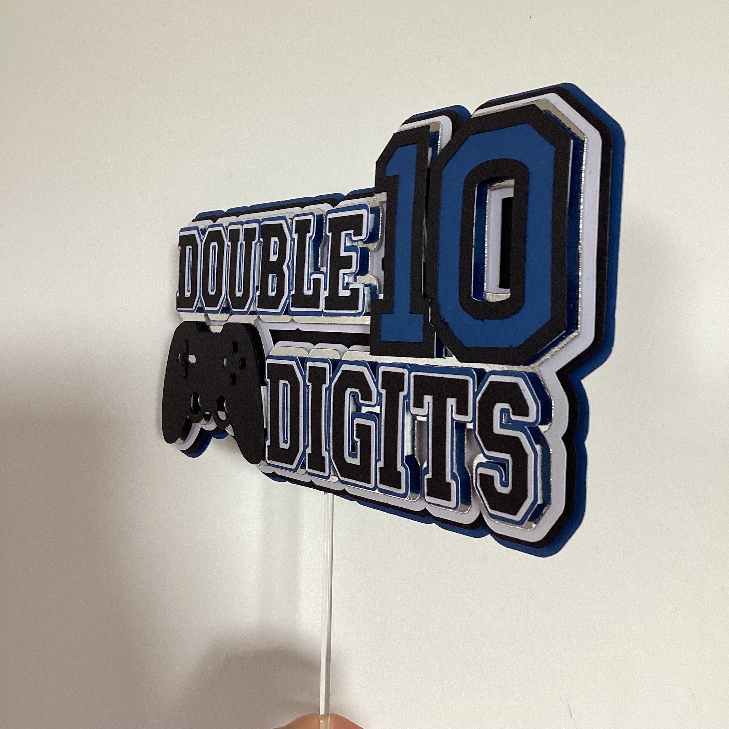 Double Digits Gamer Cake Topper Birthday Cake Decoration Boy Birthday ...