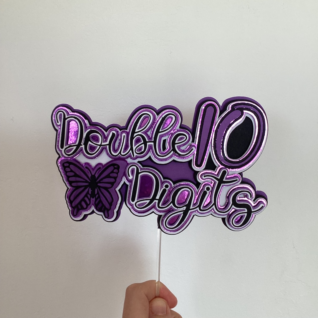 Butterfly Double Digits Cake Topper Birthday Cake Decoration Butterfly ...