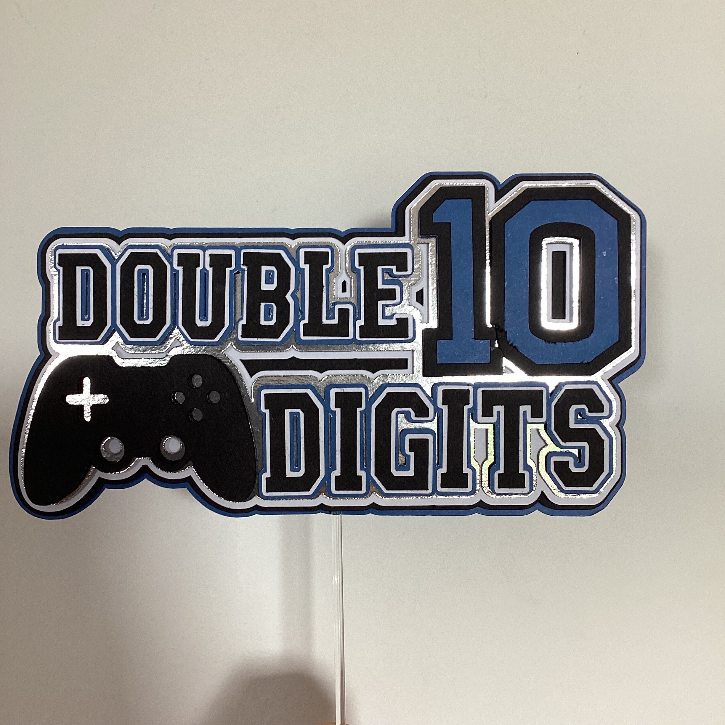 Double Digits Gamer Cake Topper Birthday Cake Decoration Boy Birthday ...