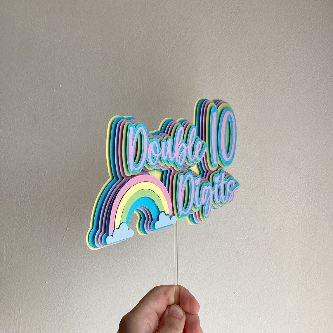Rainbow Double Digits Cake Topper: 3D Birthday Party Decor - Etsy UK