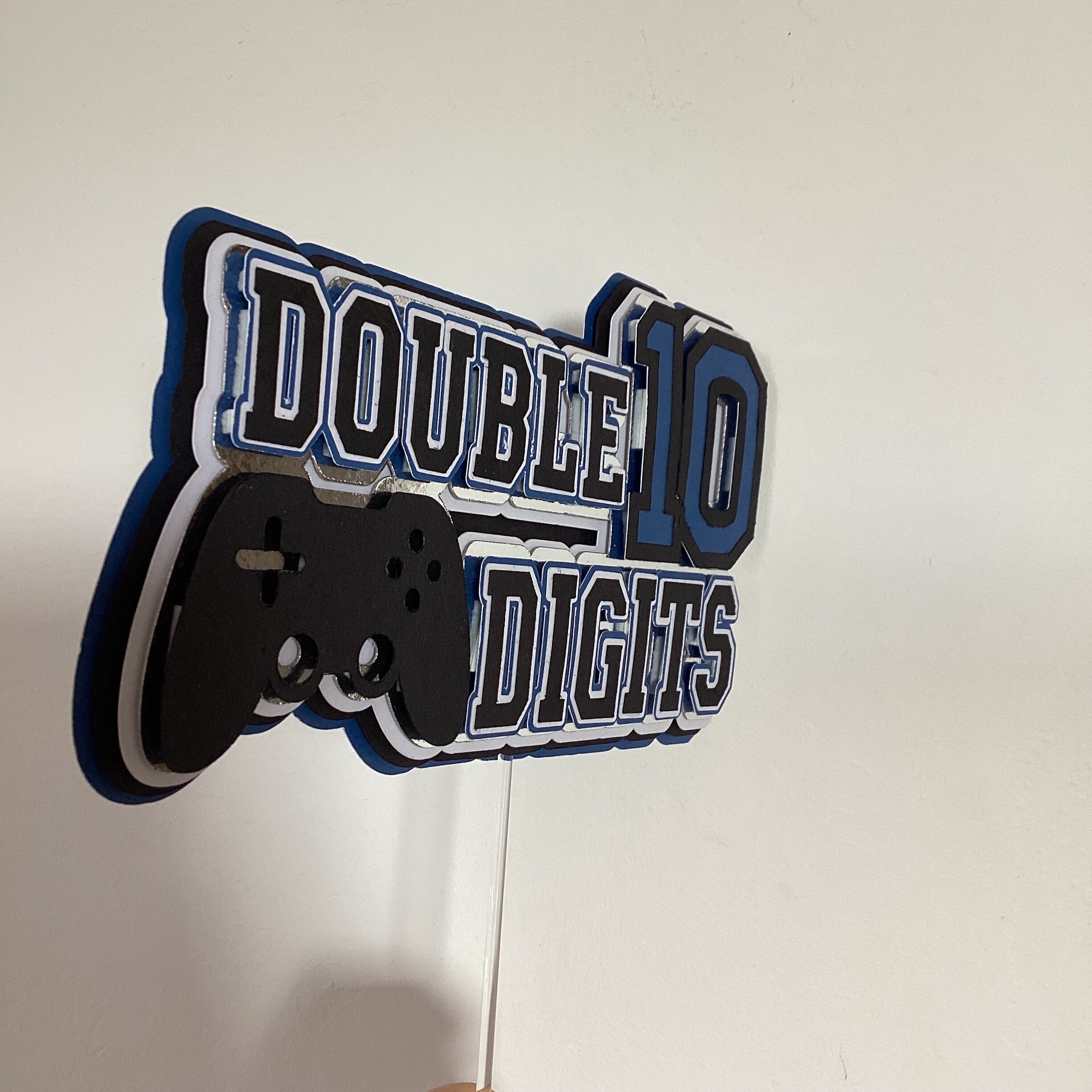 Double Digits Gamer Cake Topper Birthday Cake Decoration Boy Birthday ...