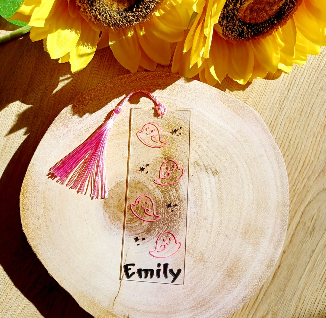 Personalised Ghost Acrylic Bookmark With Tassel - Etsy UK