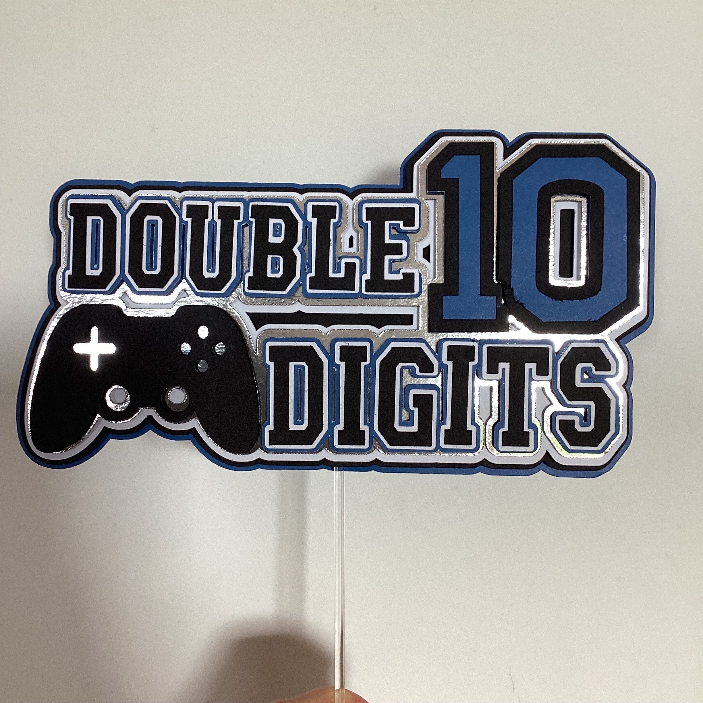 Double Digits Gamer Cake Topper Birthday Cake Decoration Boy Birthday ...