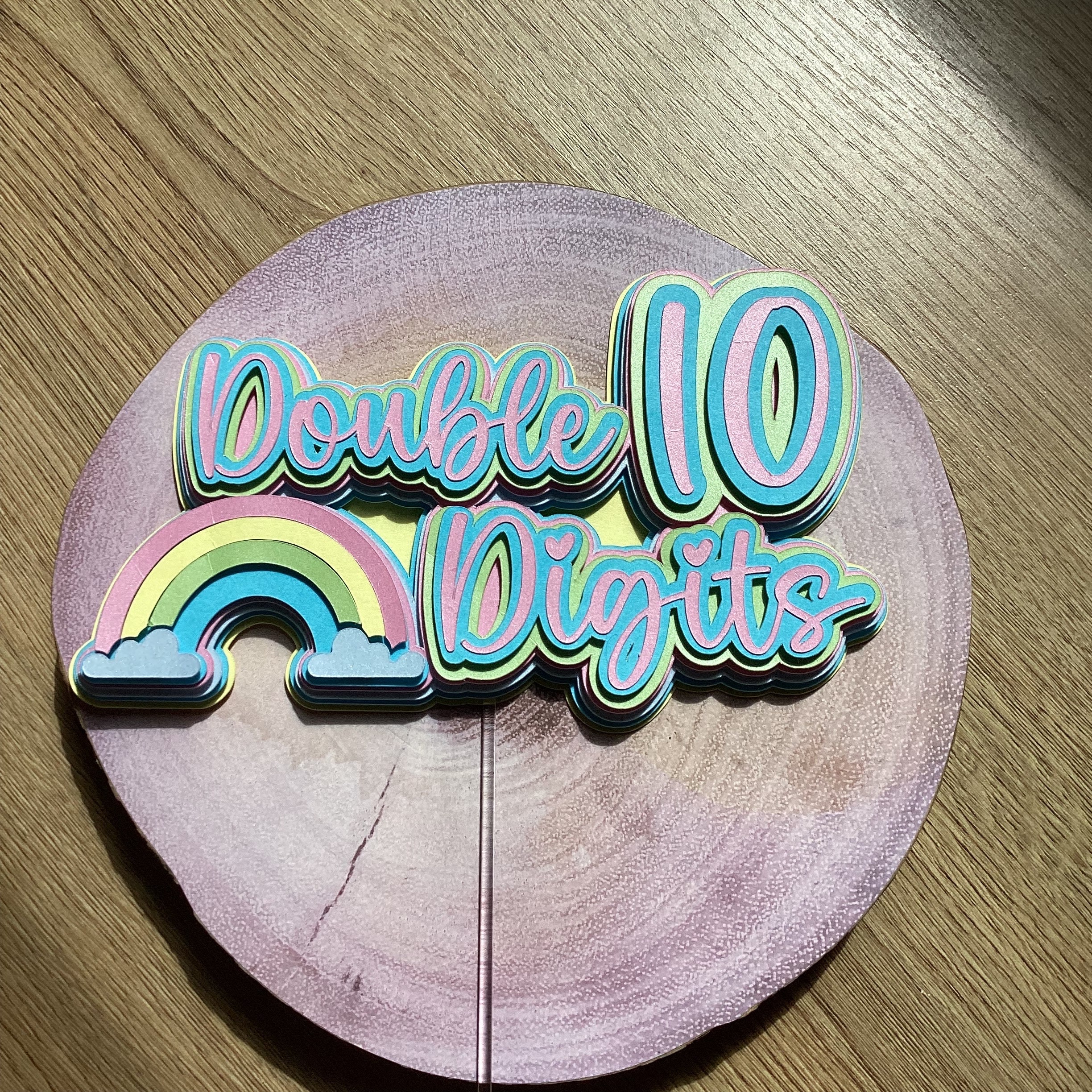 Rainbow Double Digits Cake Topper: 3D Birthday Party Decor - Etsy UK