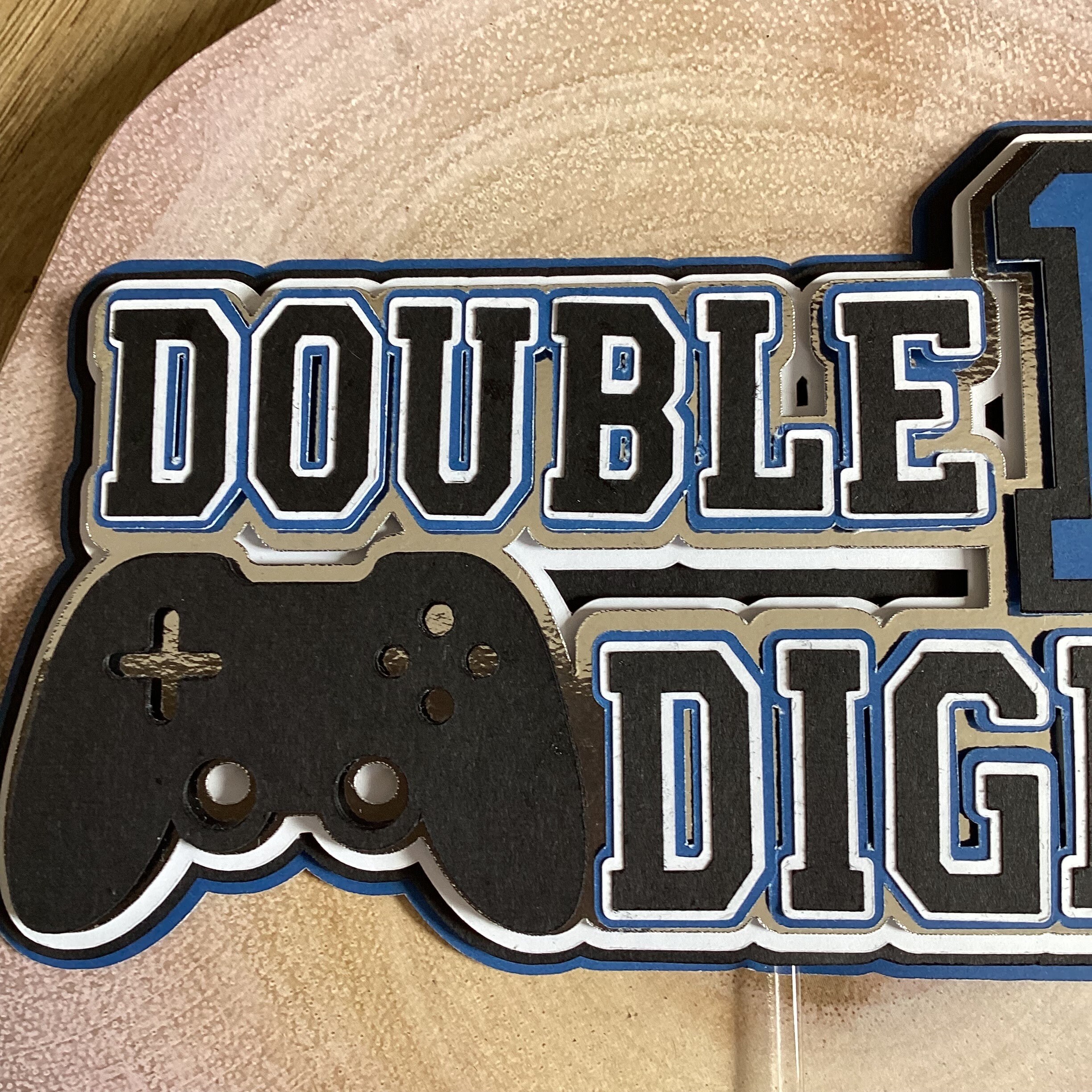 Double Digits Gamer Cake Topper Birthday Cake Decoration Boy Birthday ...
