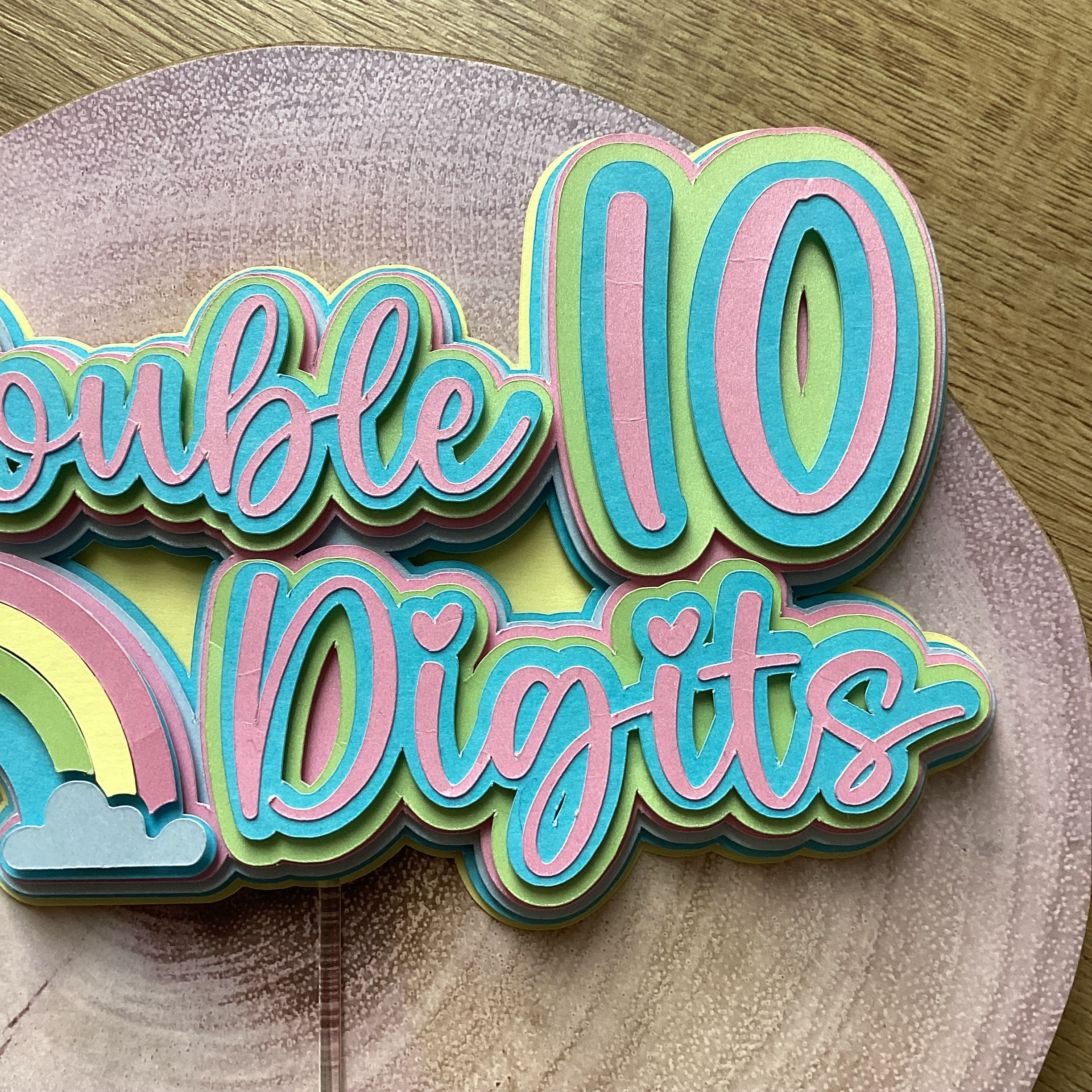 Rainbow Double Digits Cake Topper: 3D Birthday Party Decor - Etsy UK