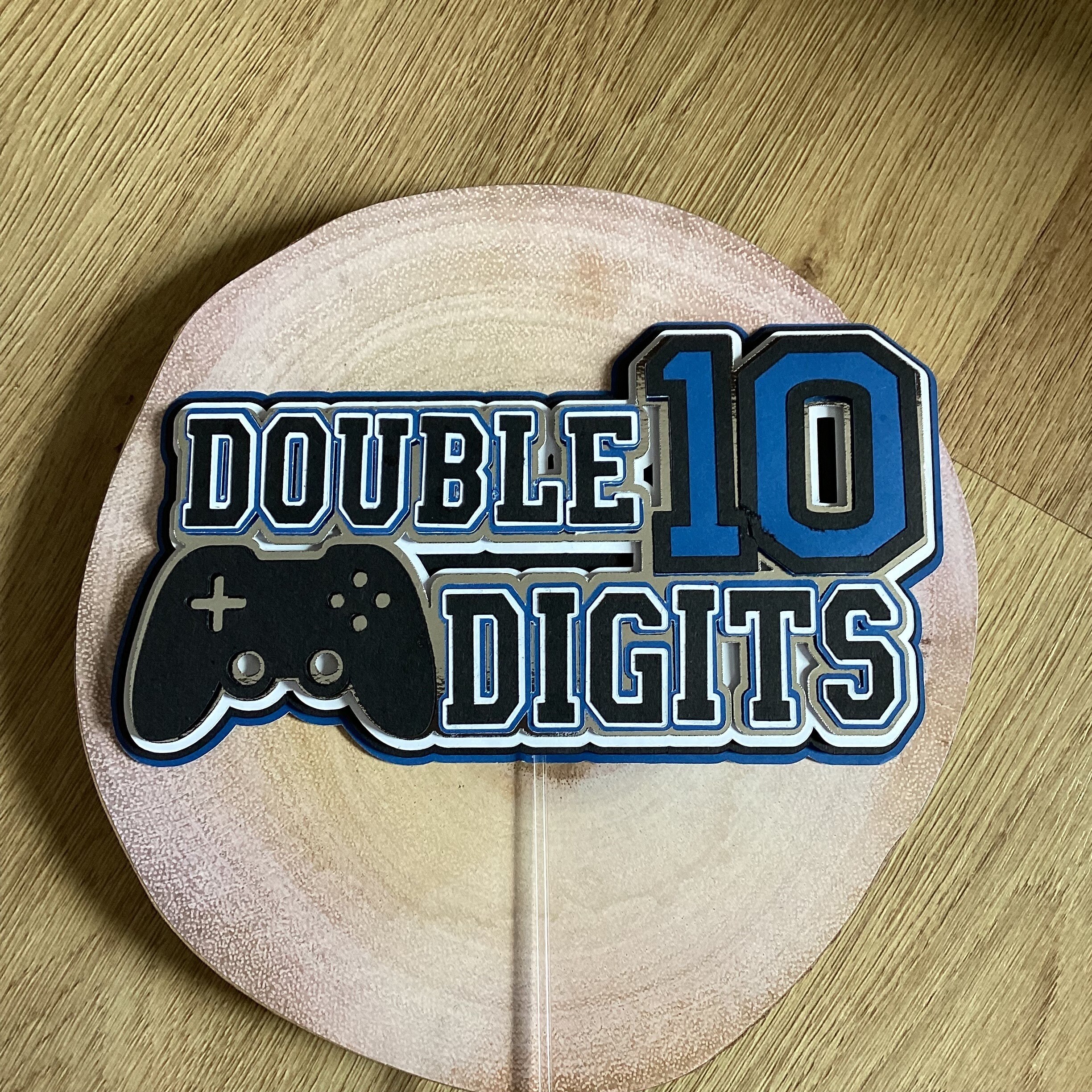 Double Digits Gamer Cake Topper Birthday Cake Decoration Boy Birthday ...