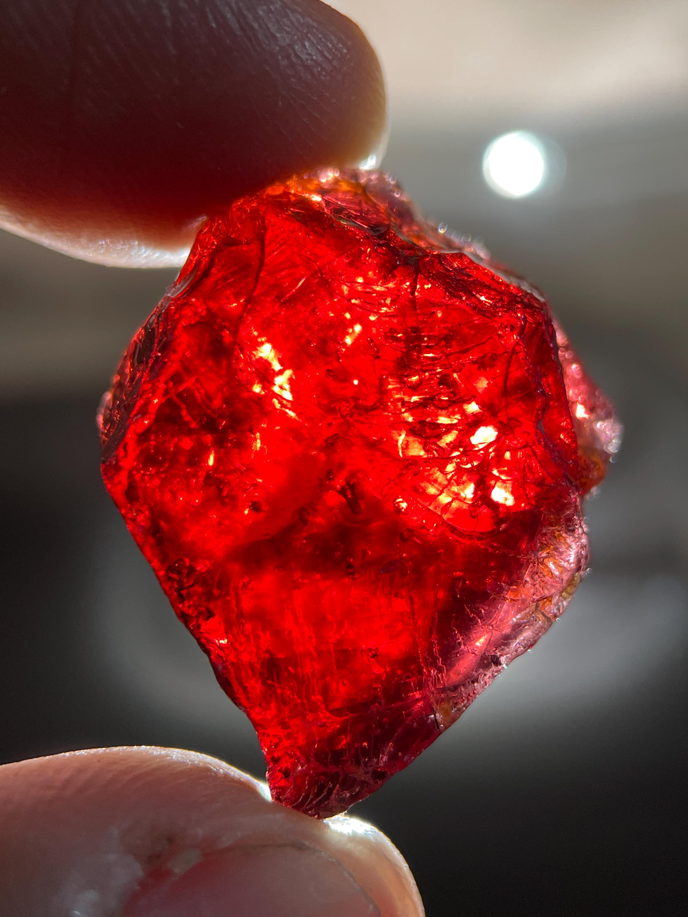 43.35 Cts. Natural Red Garnet Rough, Huze Size Garnet Rough, Blood Red ...