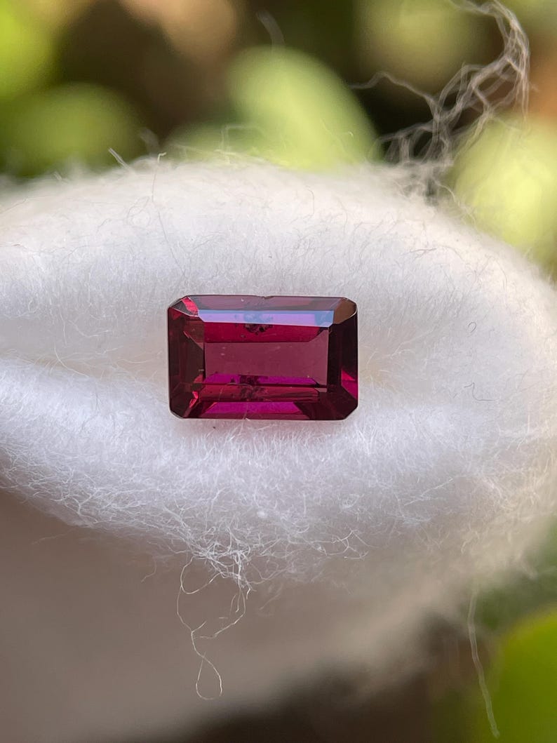 Natural Purple Garnet 6x4mm Octagon Cut Gemstone, Loose Faceted Garnet ...