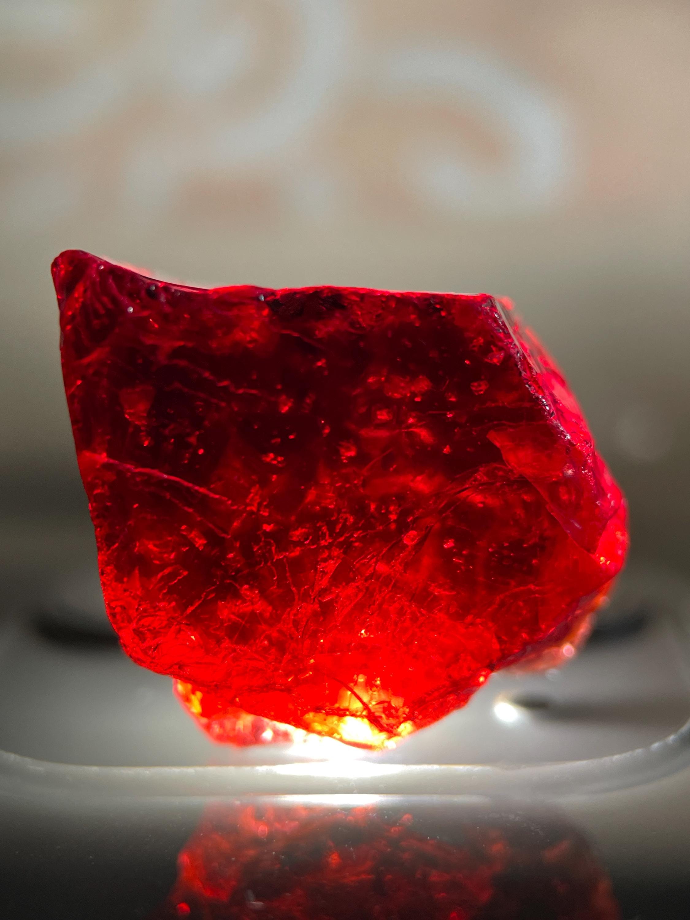 43.35 Cts. Natural Red Garnet Rough, Huze Size Garnet Rough, Blood Red ...