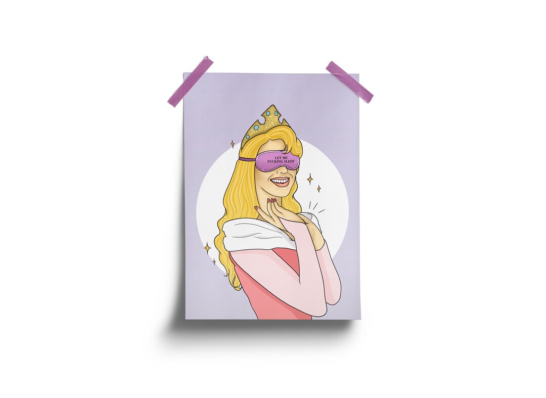 Sleeping Beauty Let Me Sleep Illustrated Art Print A6 A5 - Etsy
