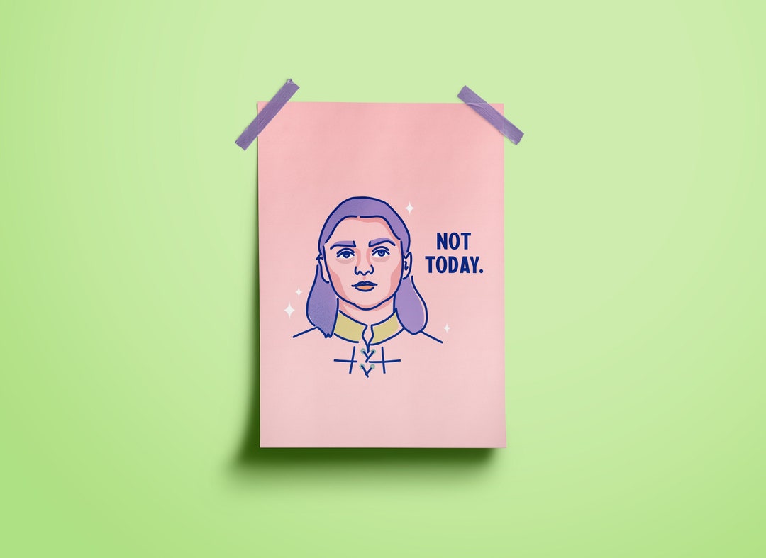 Not Today Arya Stark Illustrated Art Print A6 A5 A4 Game - Etsy