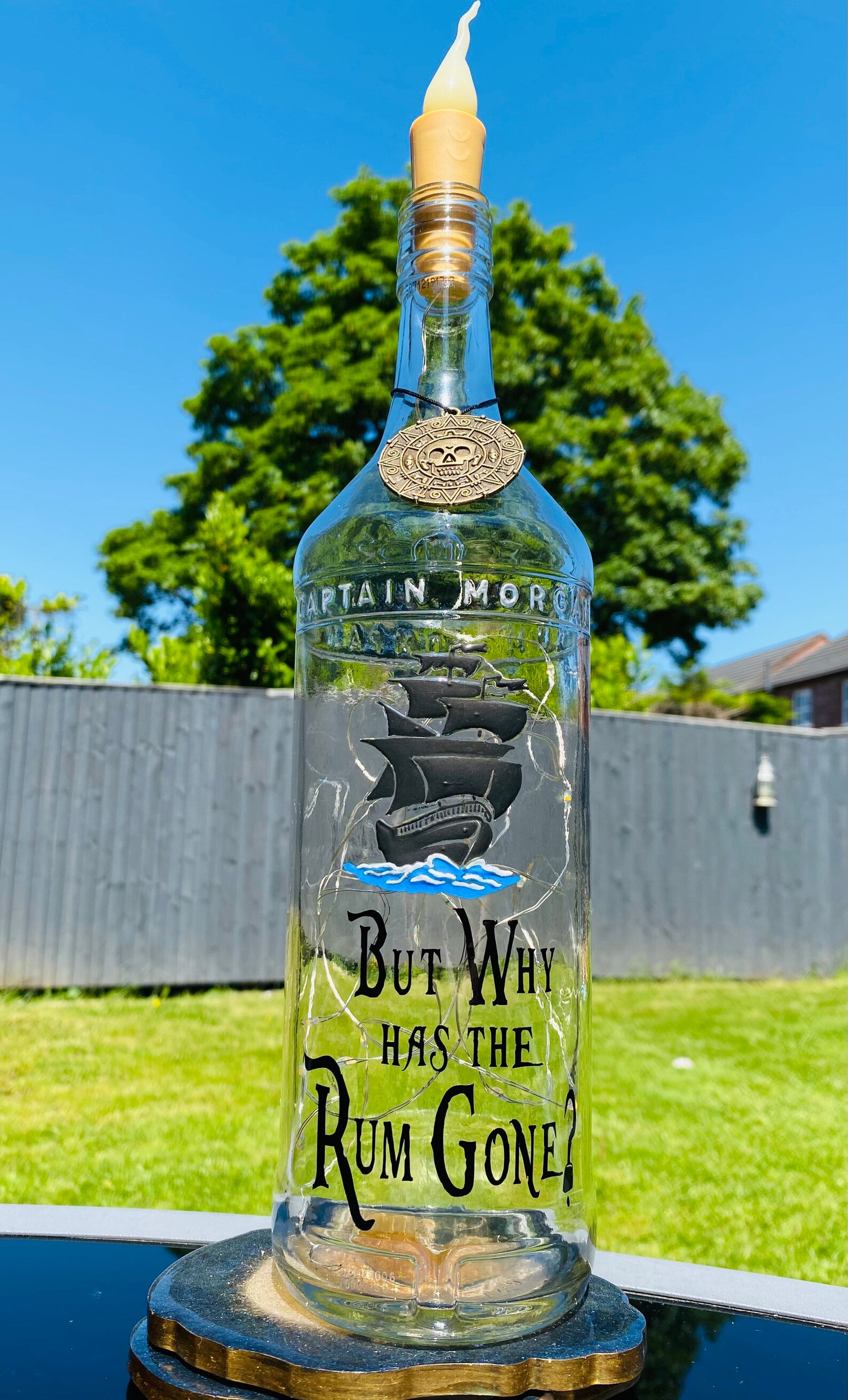Rum Bottle Light, Pirates Theme why Has the Rum Gone Wording With ...