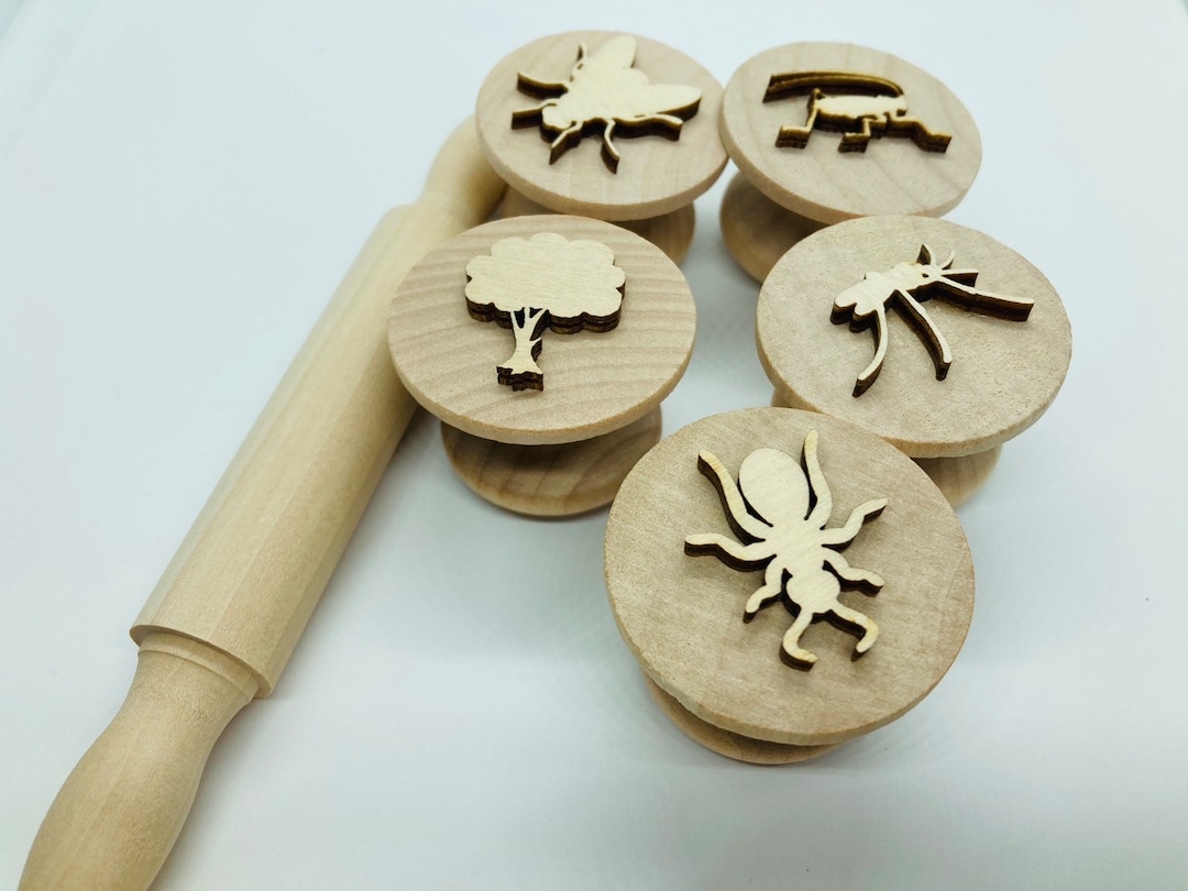 Mini Beast and Insect Wooden Playdough Stampers| Playdough Stamps ...