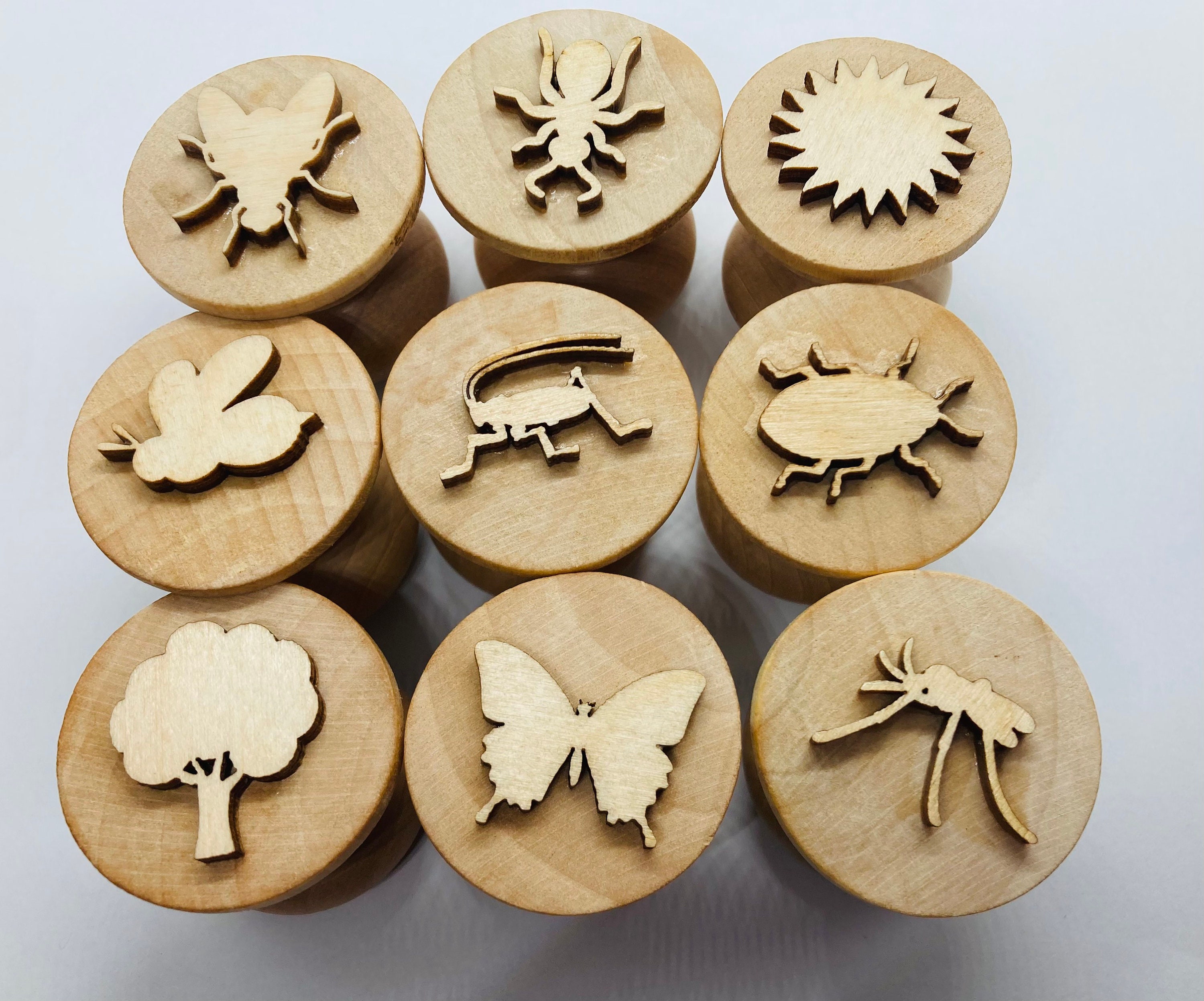 Insect Mini Beast Bug Wood Playdough Stampers Playdough Stamps ...