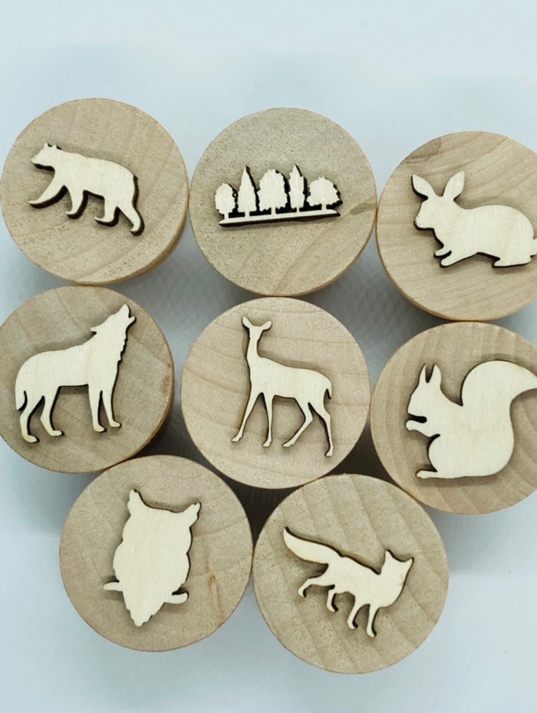 Forest Woodland Animals Wood Playdough Stampers | Playdough Stamps ...