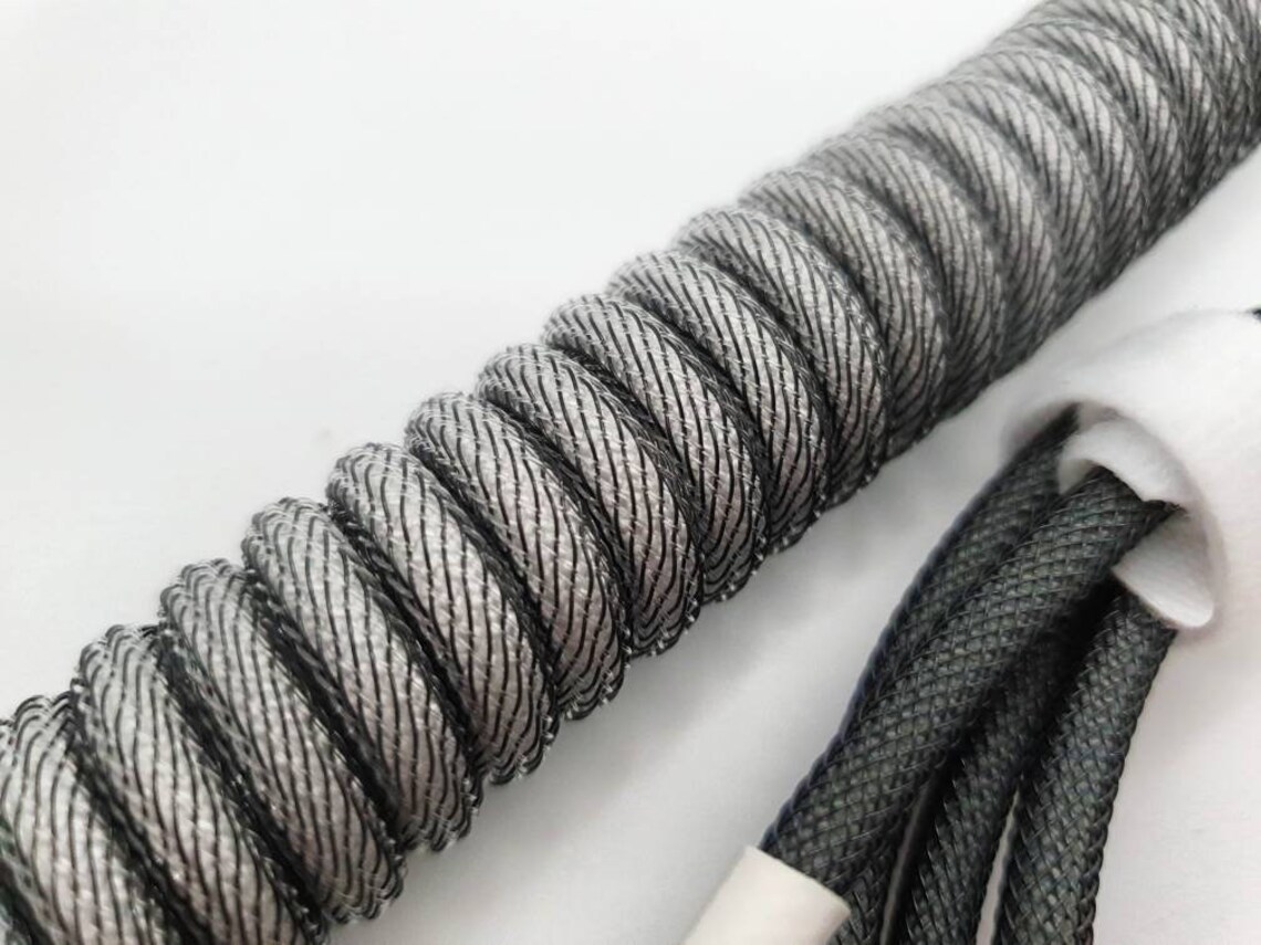 Coiled Mechanical Keyboard Cable GREY CARBON - Etsy UK