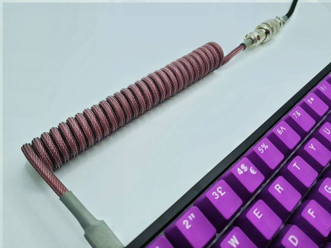 Coiled Mechanical Keyboard Cable (NIGHT SAKURA) - Etsy