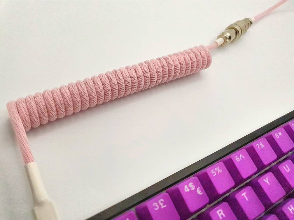 Coiled Mechanical Keyboard Cable PINK PANTHER - Etsy