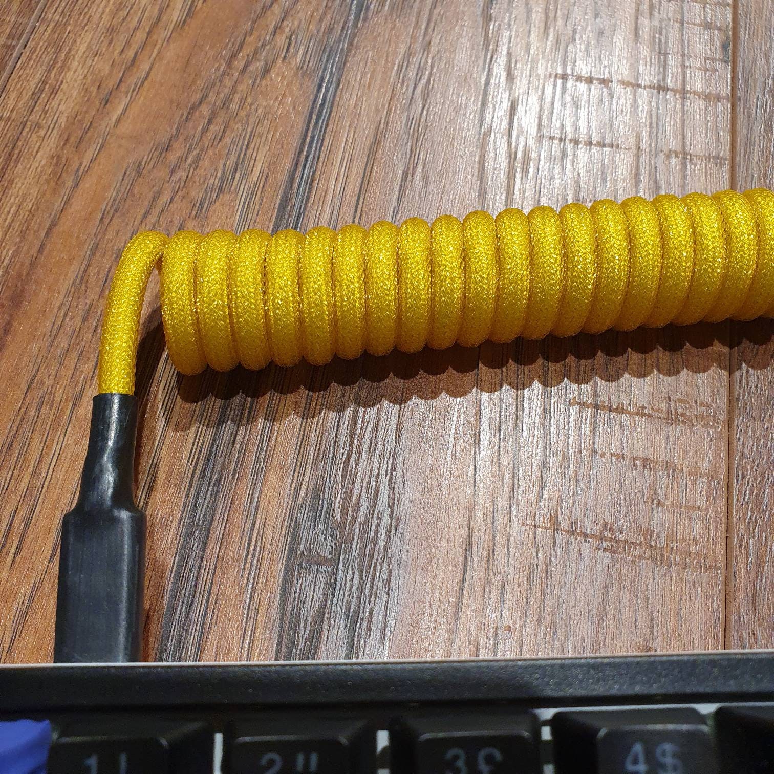 Yellow Coiled Artisan USB C Cable for Mechanical Keyboards GX16 - Etsy