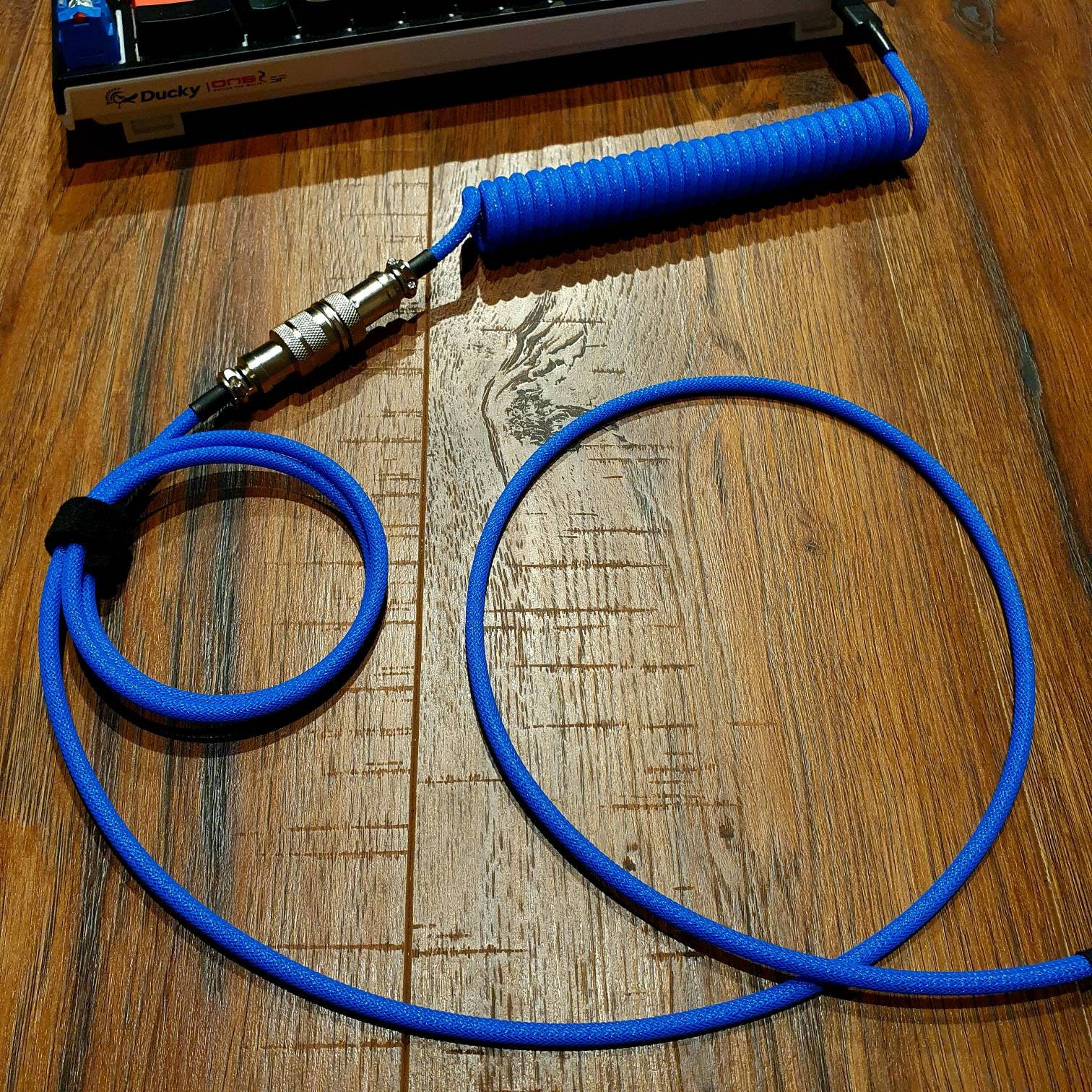 BLUE Coiled Cable USB C for Mechanical Keyboards GX16 - Etsy