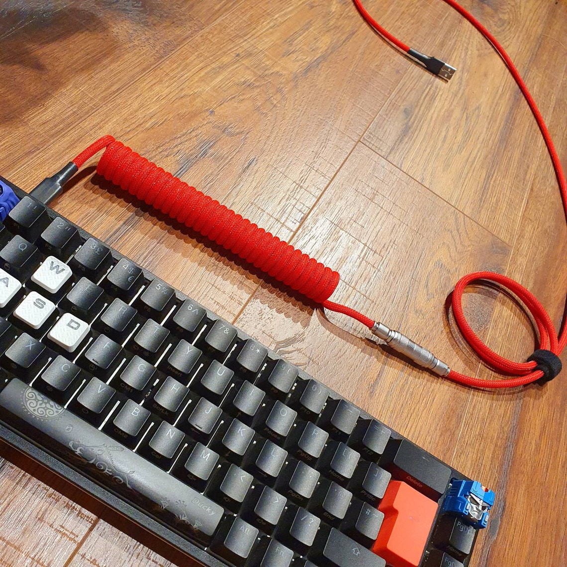 RED Coiled Artisan USB C Cable for Mechanical Keyboards GX16 - Etsy